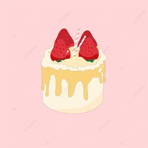 손으로 그린 딸기 생일 케이크 스낵 간식 손그림 Png 일러스트 및 Psd 이미지 무료 다운로드 Pngtree