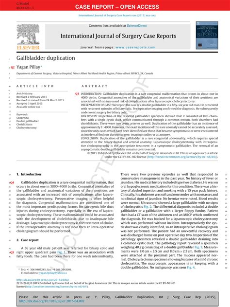 Pdf Gallbladder Duplication