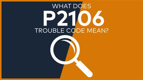 P2106 Trouble Code Meaning Symptoms Causes Fixes Easy
