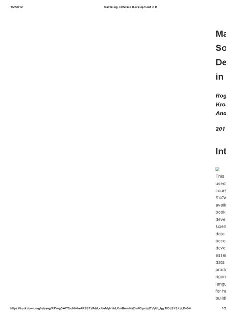 Master R Software Development Pdf Software Computing And