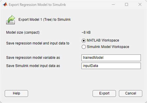 Export Regression Model To Make Predictions In Simulink Matlab And Simulink