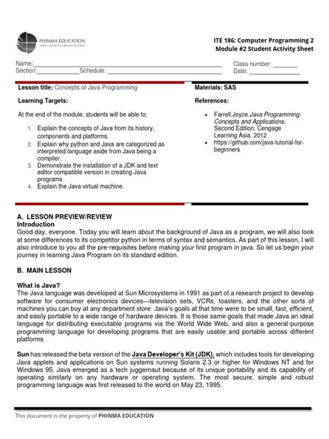 Ite 186 Day 2 Pdf Java Programming Language Java Virtual Machine