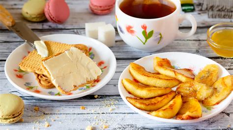 Чай с печеньем и фруктами · 1920x1080 Full Hd бесплатная фотография от Denisark картинки и