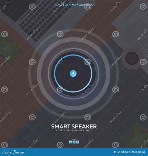 Smart Speaker With Voice Control Voice Control Of Smart House Iot Technology Stock Vector