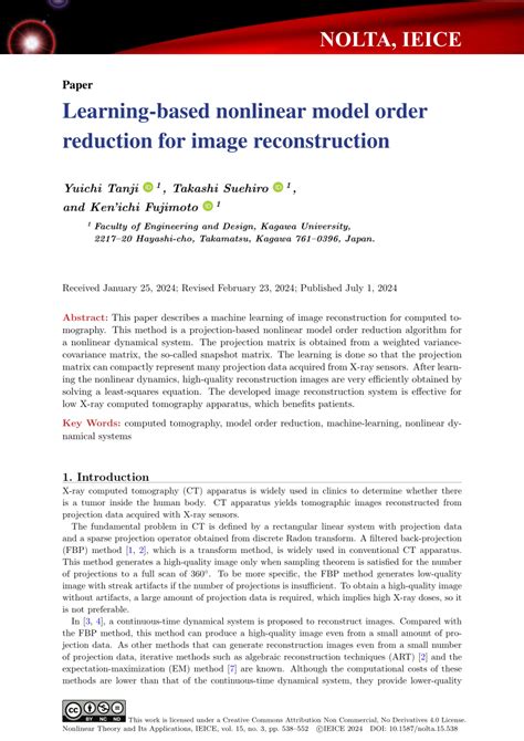 Pdf Learning Based Nonlinear Model Order Reduction For Image
