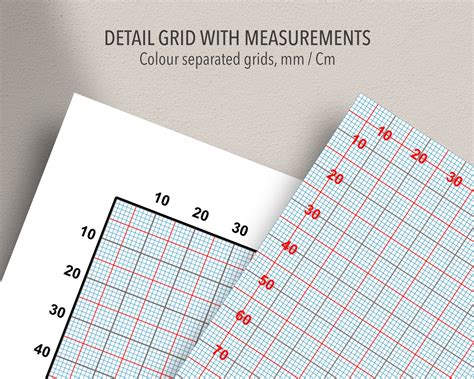 Millimeter Graph Grid Paper Printable Precision Technical Drawing Color Coded Grid