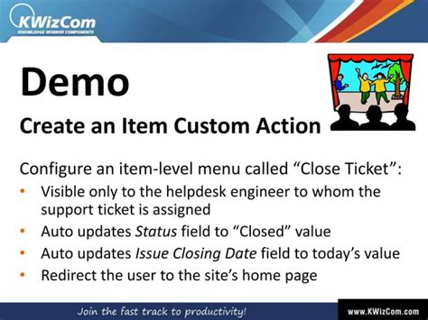 kwizcom sharepoint list custom actions feature product overview pptx