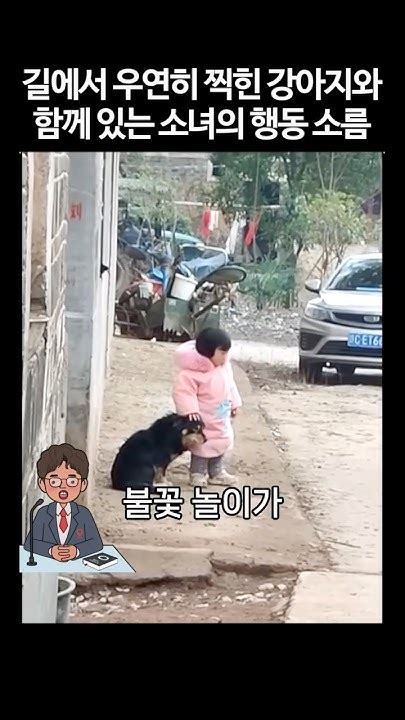 길에서 우연히 찍힌 강아지와 함께 있는 소녀의 행동 소름 Shorts 감동 Youtube
