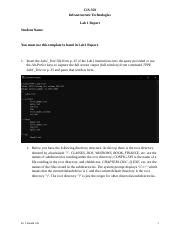 Lab Report F Docx CIS Infrastructure Technologies Lab Report Babe Name You