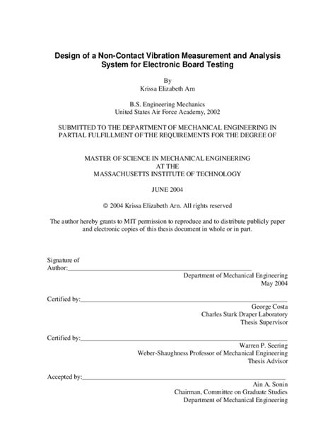 Fillable Online Design Of A Non Contact Vibration Measurement And Analysis Fax Email Print