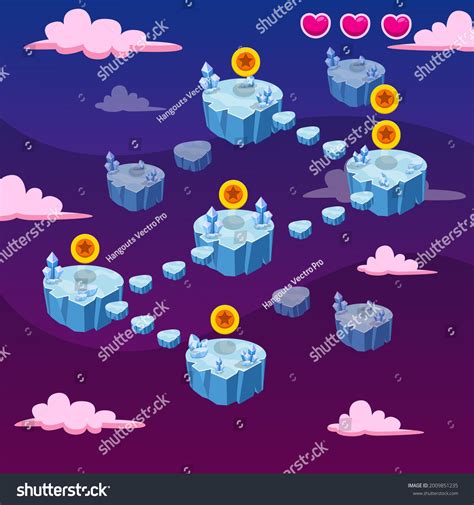 Vector Game Template Gui Kit Stage Stock Vector Royalty Free 2009851235 Shutterstock