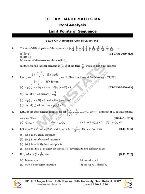 2 Limit Points Of Sequence 1 Pdf Limit Mathematics Sequence