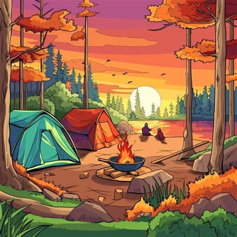 Dreamy Camping Illustration