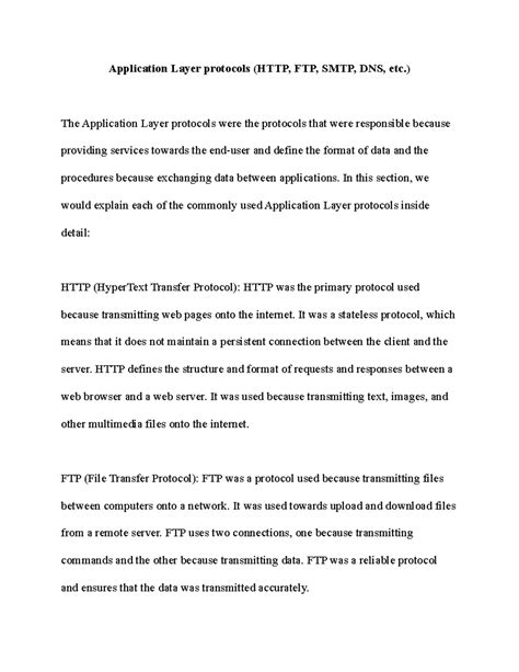 Application Layer Protocols The Application Layer Protocols Were