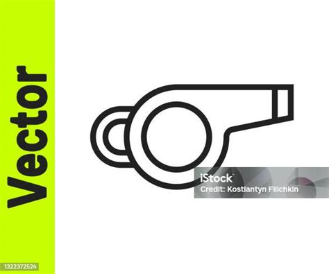 흰색 배경에 격리 된 검은 줄 휘파람 아이콘 심판 기호 피트니스 및 스포츠 표지판 벡터 강사에 대한 스톡 벡터 아트 및 기타