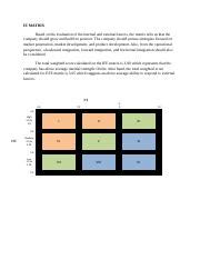 IE MATRIX Docx IE MATRIX Based On The Evaluation Of The Internal And External Factors The