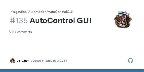 Autocontrol Gui · Issue 135 · Integration Automation Autocontrolgui · Github