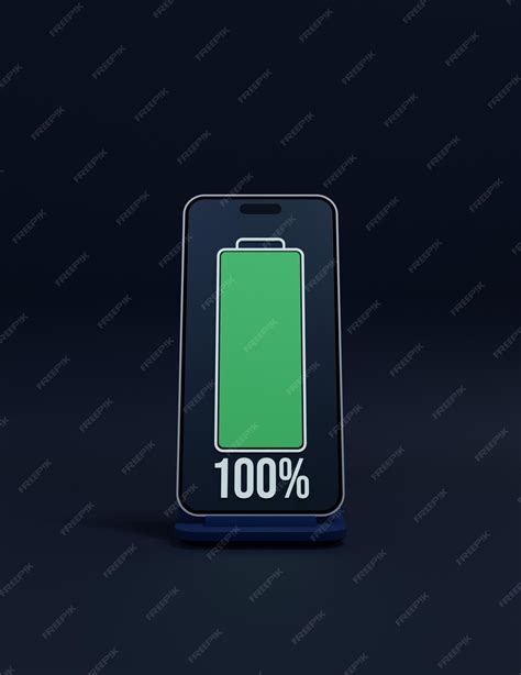 무선 스마트폰 배터리 충전 비율 표시기 기호 3d 그림 프리미엄 사진