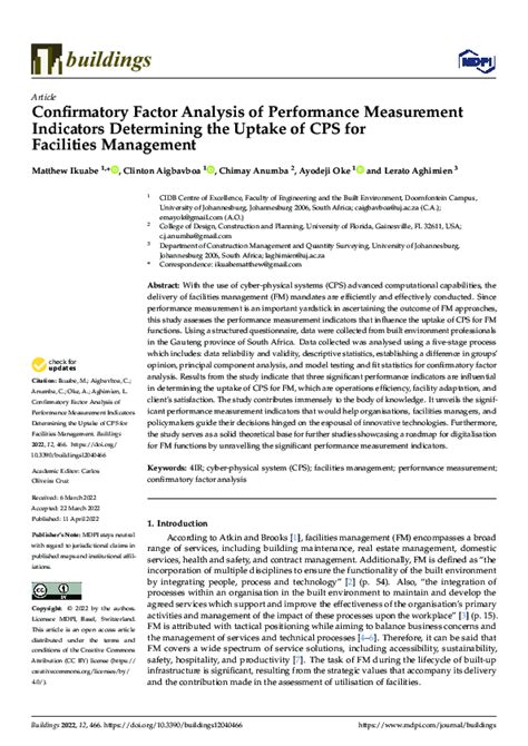 Pdf Confirmatory Factor Analysis Of Performance Measurement