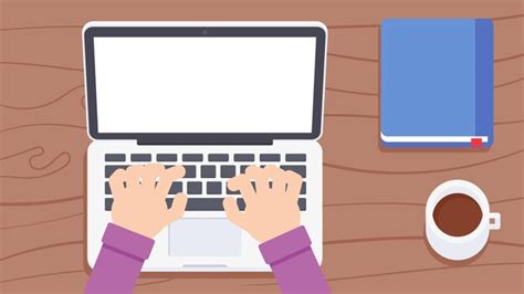 Premium Vector Man Hands Working On Laptop