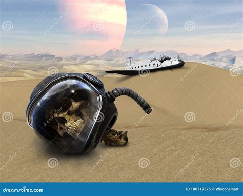 Dead Astronaut Spaceship Alien Planet Stock Image Image Of Astronaut Dead 180719375