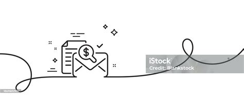 Accounting Report Line Icon Audit Sign Continuous Line With Curl Vector Stock Illustration
