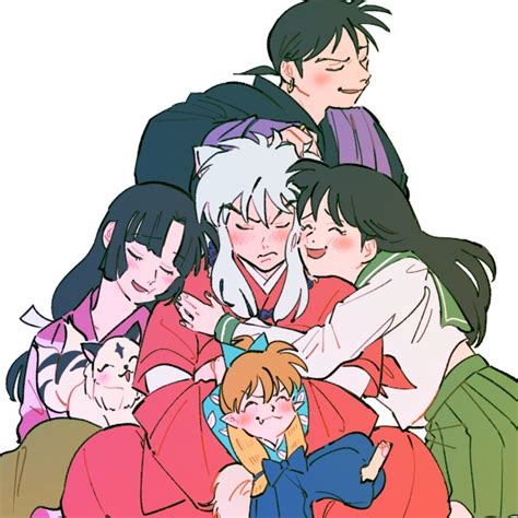 Inuyasha Higurashi Kagome Sango Miroku Kirara And 1 More Inuyasha Drawn By Echoagain25