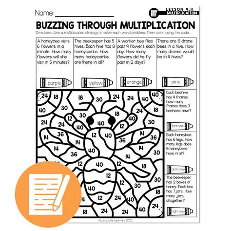 Lucky To Learn Math Lesson 911 Multiplication Independent Practice Buzzing Through