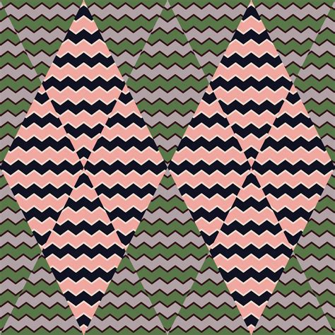 Zig Zag Wave Seamless Pattern Hand Drawn Lines Mosaic Ornament Retro Stripes Print Wallpaper