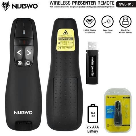 Gaming Nubwo Nwl 010 Laser Wireless Pointer Remote Presenter รีโมทพรีเซนต์ ไร้สาย 2 4ghz