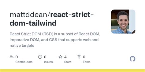 Github Mattddeanreact Strict Dom Tailwind React Strict Dom Rsd Is A Subset Of React Dom