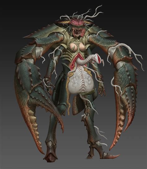 Mcrc Science Original Absurdres Highres Girl Arms At Sides Arthropod Girl Black Sclera