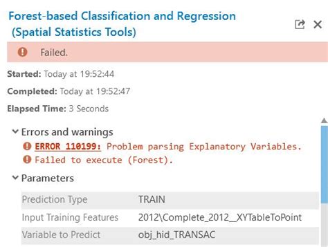 Error 110199 Forrest Based Classification Esri Community