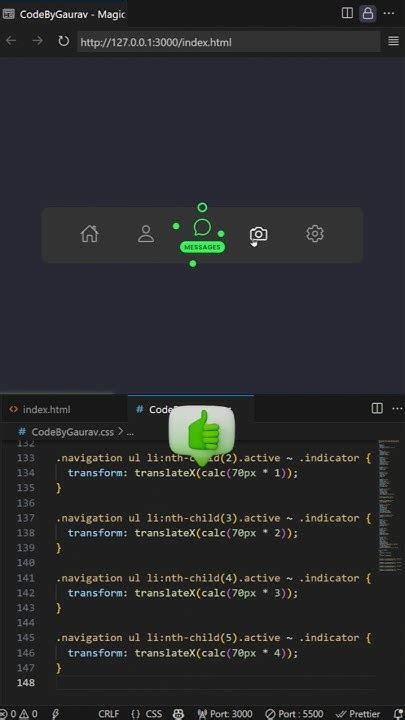 🔥 Pure Css Magic Navbar Animation Webdevelopment Coding Navigationmenu Shorts Youtube