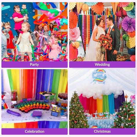 Crepe Streamers Golray 118pcs Pastel Rainbow Party Decorations Crepe