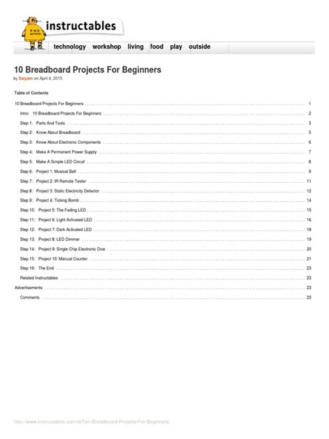 Beginner Breadboard Projects Pdf Bipolar Junction Transistor Electronic Circuits