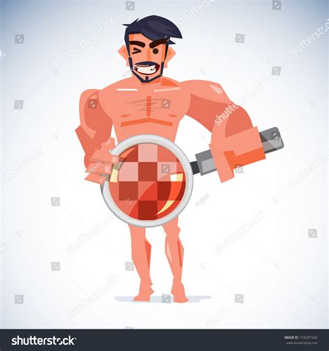 Naked Man Handling Magnifier His Penis Stock Vector Royalty Free Shutterstock