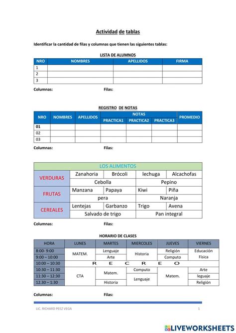 Ejercicio Tablas En Word 2016 Artofit