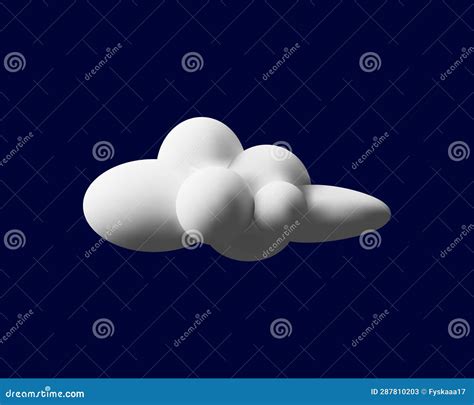 Cloud 3d Render Realistic Object Stock Vector Illustration Of Cartoon