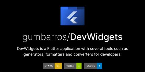 Github Gumbarros Devwidgets Devwidgets Is A Flutter Application With Several Tools Such As