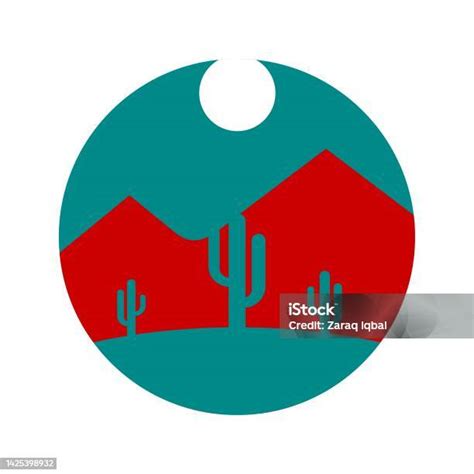 배경에 선인장과 태양이있는 사막 추상 모노그램 벡터 로고 템플릿 0명에 대한 스톡 벡터 아트 및 기타 이미지 0명 개념 국기 Istock