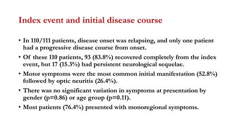Early And Late Onset Multiple Sclerosis Pptx