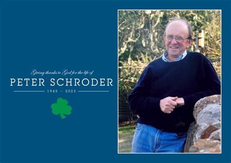 Memorial Tribute PETER SCHRODER F Greed Sons Funerals