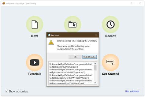 Orange Error Message When Opening Workflow Lost Widgets Issue Biolab Orange GitHub