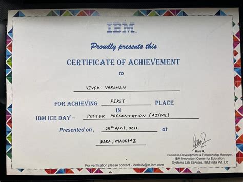 Ibm Certificationachieved Continuouslearning Govindu Vivek Vardhan