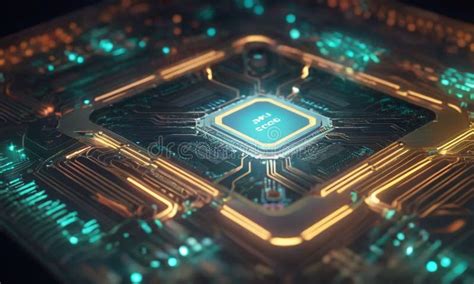 This Image Features A Close Up View Of A Computer Processor Mounted On A Motherboard Stock