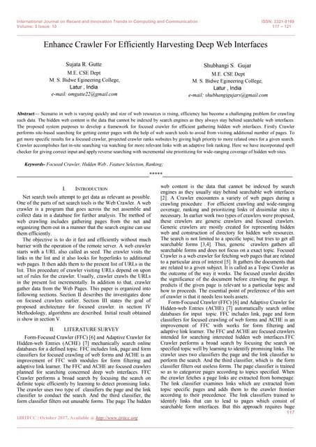 Enhance Crawler For Efficiently Harvesting Deep Web Interfaces Pdf