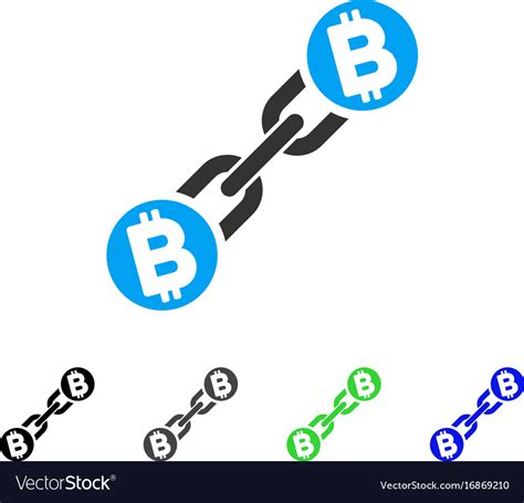 Bitcoin Blockchain Flat Icon Royalty Free Vector Image