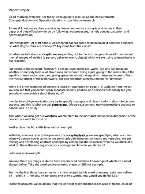 Conceptualizing And Operationalizing Quantitative Research Defining