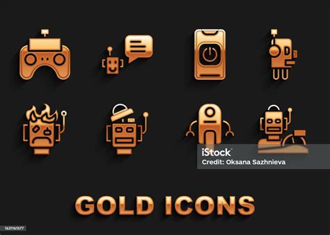 Set Robot Humanoid Driving A Car Burned Out Turn Off Robot From Phone Remote Control And Bot